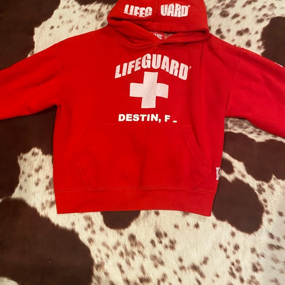Tops | Destin Fl Lifeguard Hoodie Kinda Cropped But Not Rlly | Poshmark